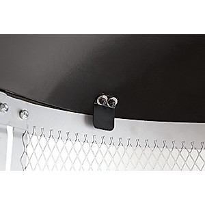 Fire Sense 01471 Fire Pit Bessemer Rolling Patio Fireplace Wooden Bonfire Porcelain Enamel Wood Burning with Wheels & Handle Grip for Outdoor Entertaining - Black & Silver - 28"