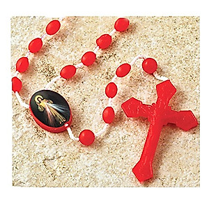 Divine Mercy Set of 50 Red Plastic Rosaries