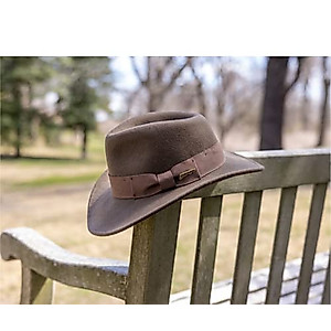 Indiana Jones Men's Crushable Wool Felt Fedora Hat, Brown, X-Large
