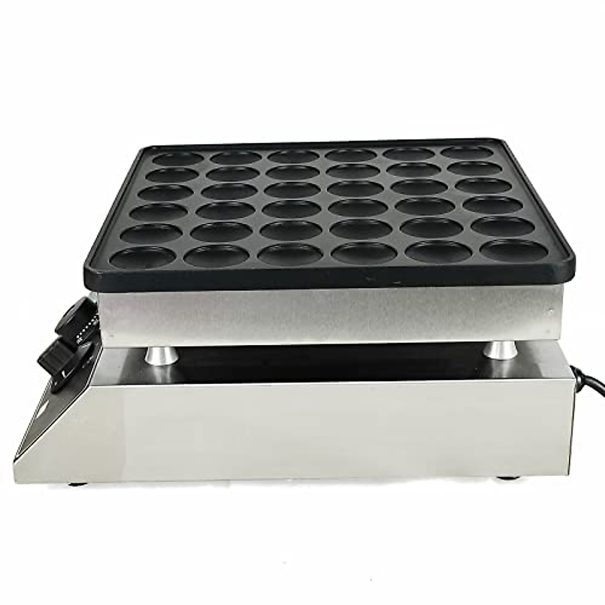 Commercial Pancake Maker， Mini Dutch Dorayaki Pancake Baker Waffle Maker Electric Muffin Making Machine 36 Holes Double Switch Non-stick Surface thermosta for Bakery Home and Kitchen (13.58*15.94*7.28inch)