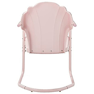 Crosley Furniture CO1029-PI Tulip Retro Outdoor Metal 2-Piece Armchair Set, Pastel Pink Gloss