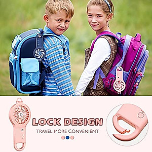 Mudder 2 Pieces Portable Misting Fan Handheld Mini Misting Fan Facial Steamer Fan Rechargeable Battery Operated Fan with Water Tank for Travel, Camping, Outdoors