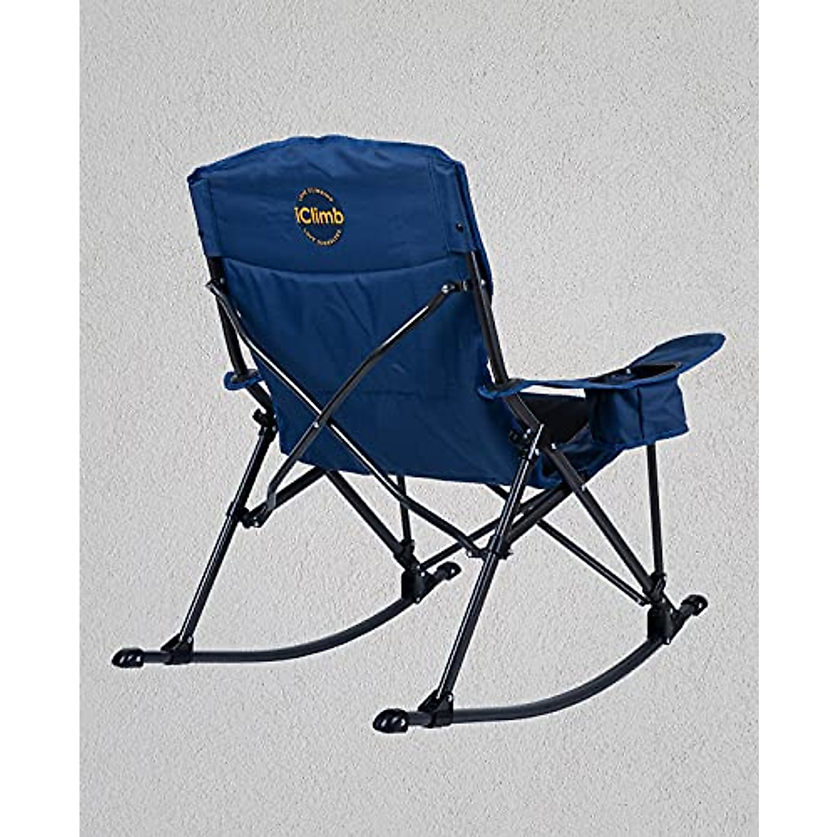 iClimb Padded Folding Rocking Chair Heavy Duty Camping Patio Porch Backyard Lawn Garden Balcony Rocker Indoor Outdoor with Carry Bag