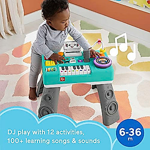 Fisher-Price Laugh & Learn Baby & Toddler Toy Mix & Learn Dj Table Musical Activity Center With Lights & Sounds For Ages 6+ Months