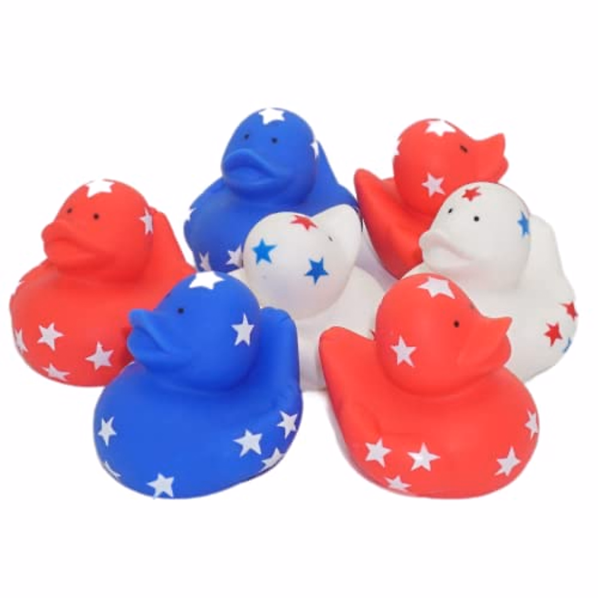 4E's Novelty Patriotic Rubber Ducks (24 Pack) Bulk 2" - 4th of July Party Favors, Patriotic Party Supplies Gifts toys for Kids Adults Fourth of July, Jeep Ducking
