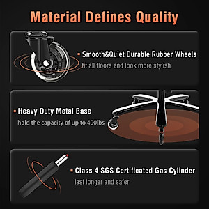 Big and Tall 400lbs Office Chair - Adjustable Lumbar Support Heavy Duty Metal Base Quiet Rubber Wheels High Back Large Executive Computer Desk Swivel Chair, Ergonomic Design for Back Pain, Beige