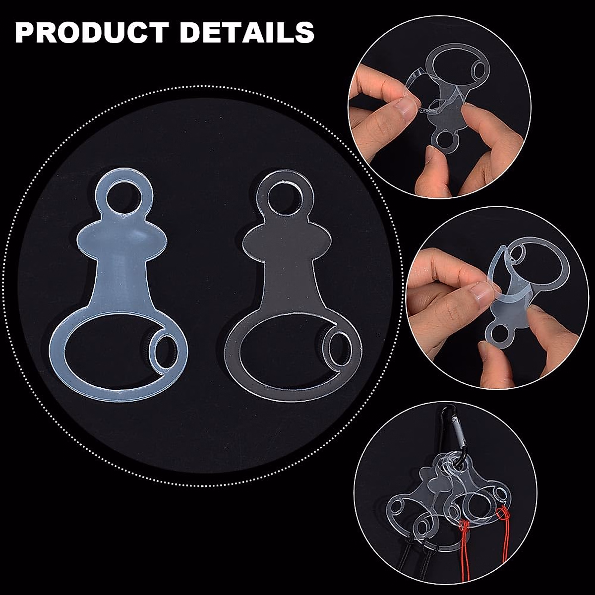 CRASPIRE 40Pcs 2 Size Acrylic Floss Bobbins Clear Embroidery Thread Transparent Drops Key Shape Cross Stitch Chips Sewing Board Organizers with Box for Craft DIY Storage