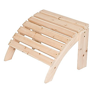 Shine Company Classic Wood Adirondack Chair Ottoman, Natural