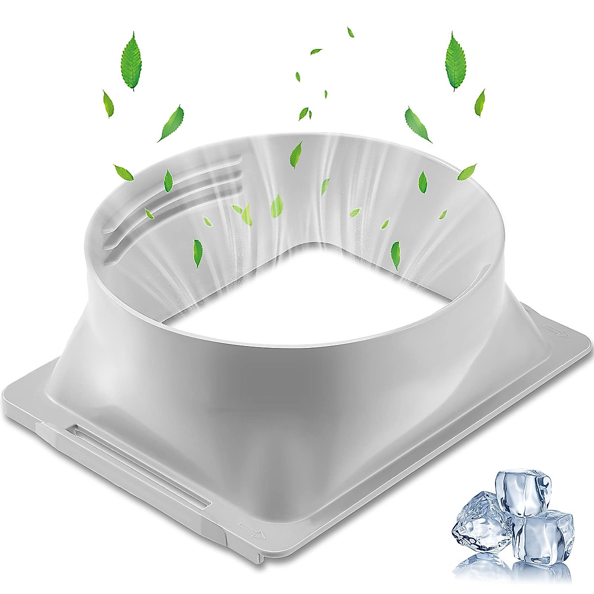 5.9 In Portable Air Conditioner Exhaust Hose Coupler Summer Portable A/C Connector Window Adapter Square Mobile A/C Coupler Connector for Air Conditioning Exhaust Duct, Square to Round(2 Pieces)