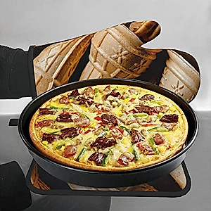 Ice Cream Oven Mitts and Pot Holders Set Heat Resistant Oven Glove and Potholder Kitchen Microwave Gloves for Baking BBQ Grilling Cooking Oven Mitts