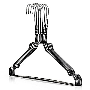 HANGERWORLD 20 Pack Black Wire Hangers - Adult Size 16inch Metal Coat Hangers, 13 Gauge Strong