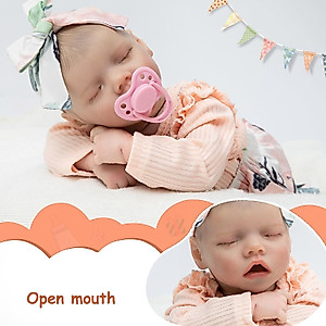 FANCCI Reborn Baby Dolls Sleeping, 18 Inch Realistic Baby Doll Full Vinyl Lifelike Baby Dolls, Real Life Baby Dolls Birthday Toys for Kids Age 3+