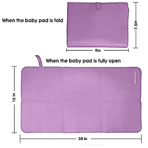 Speedy Barcodes Vegan Leather Diaper Changing pad, light purple, 16x30