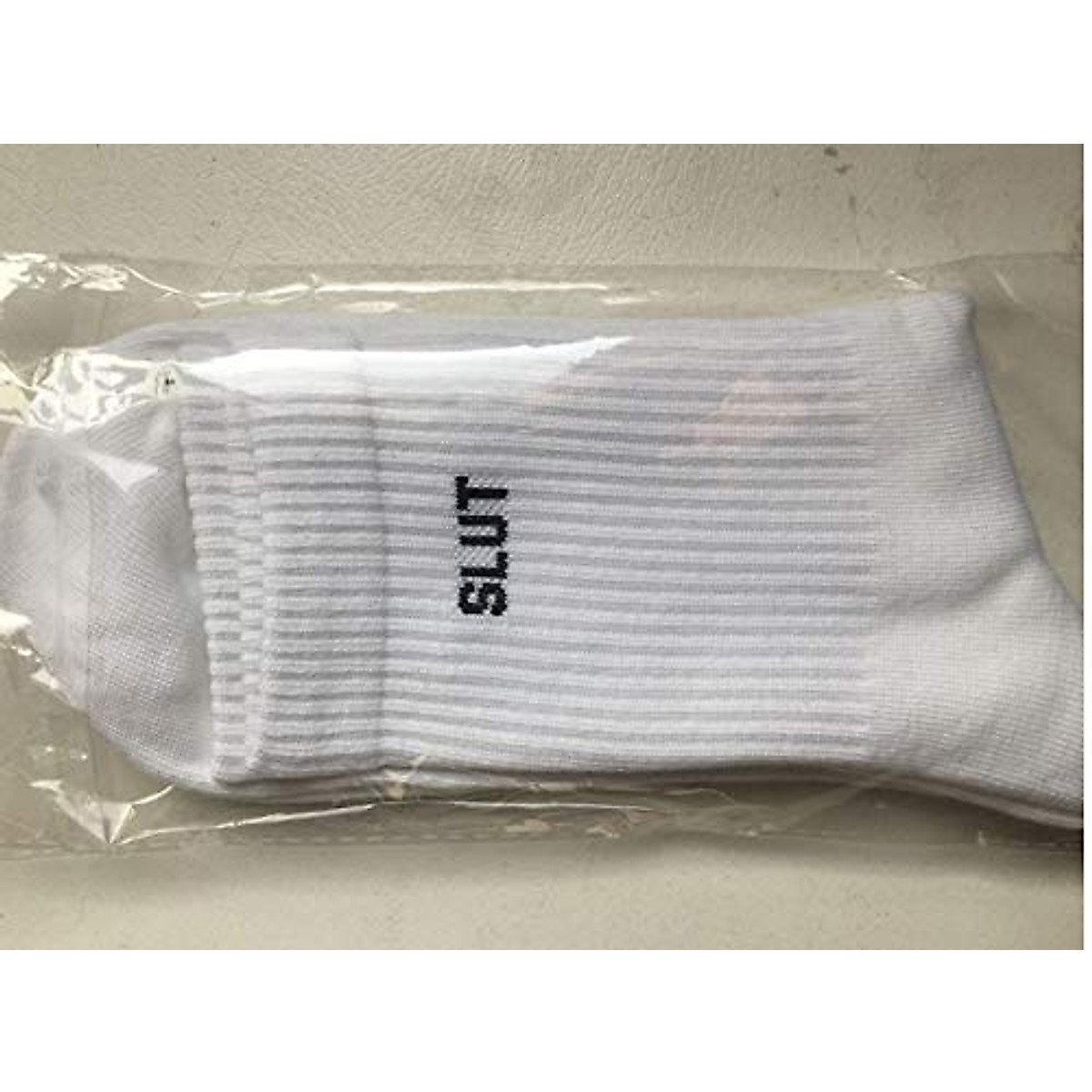 MUST ROSE SPORTS AND HOMEWEAR FUCK OFF Swear Word Curse Printed Stockings Crew Socks Funny Men Tube Socks (one size, Slut)