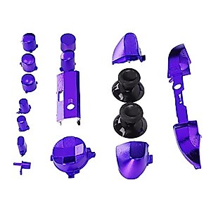 Full Game Controller Plating Button Set, Game Handle Accessories Compatible Beautiful Appearance for Series X(Electroplating Violet)