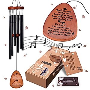 Uomey Memorial Wind Chimes for Loss of Loved One in Memory with Relaxing Tones - Sympathy Gifts Wind Chimes for Outside - Weather Resistant Memorial Gifts for Mother and Father Loss - 32"