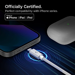 Spigen ArcWire USB C to Lightning Cable 6.6ft MFi Certified PD Charger Fast Charging Compatible with iPhone 14 13 12 Plus Pro Max Mini 11 SE 2020 X XS XR 8 Plus iPad Air AirPods