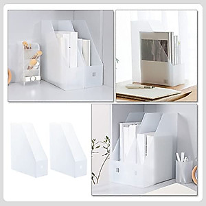 STOBOK File Folder Organizer Plastic Desk Organizer Magazine Rack Magazine File Holder File Holder 2pcs