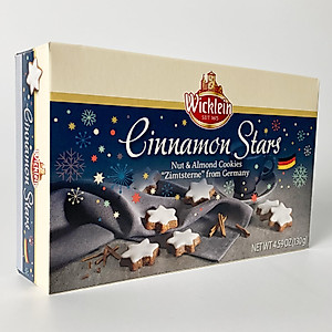 Wicklein Zimtsterne Cinnamon Star Cookie - Nuss-sterne German Holiday Cookies - With Nuts & Almonds, 5.29 oz