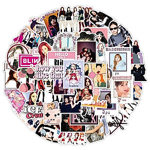 50PCS Korean Girl Singers Blackpink Funny Cute Stickers for Suitcase Skateboard Laptop Computer Water Bottles Car Teens Boys Girls Decal Waterproof Sticker for Phone Computer Decal Pegatinas Juguete