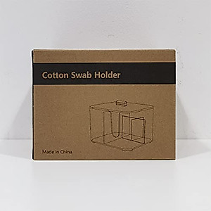 YOHOM Clear cotton ball and swab holder organizer with lid Bathroom Qtips Storage Container Box Plastic Cotton Round Pads Dispenser