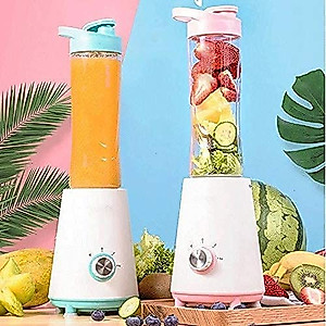 Water cup Electric juicer Single Spoon Blender With Vacuum Bottle Portable Juicer Smoothie Blender (Color: Green) (Color: Pink) (Color: Green) ZJ666
