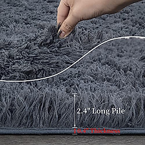HOMBYS Fluffy Large Area Rug for Living Room 8x10 Feet, 2.4" Plush Indoor Carpets for Bedroom Childern Nursery Teens Room, Super Soft Shaggy Furry Rugs Machine Washable Home Decor
