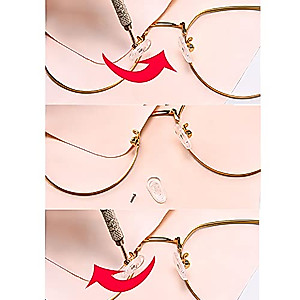 Eyeglass Repair Kit with Box- 50pcs Nose Pad Screws, 35 Pairs of Soft Silicone Nose Pads, Non-Slip Ear Hook, Tweezer,Screwdriver & Cleaning Cloth - for Glasses, Sunglasses Nose Pad Replacement Kit