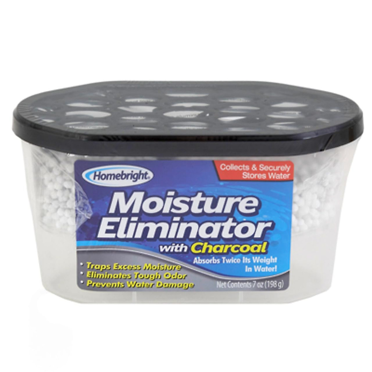 Homebright Moisture Eliminator with Charcoal, 7oz (Pack of 2) - Traps Excess Moisture