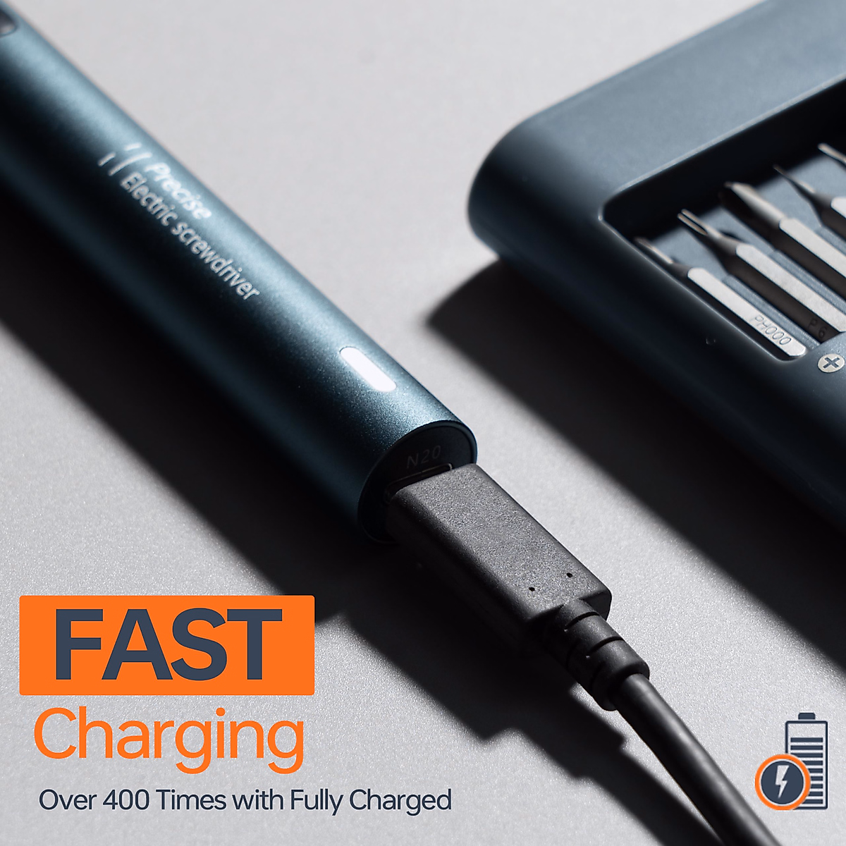 LAIGAK 62-in-1 Electric Precision Power Screwdriver Set, 48 Magnetic Bits, Aluminum Rechargeable Portable Cordless Magnetic Repair Tool Kit for Phone Camera Laptop Watch