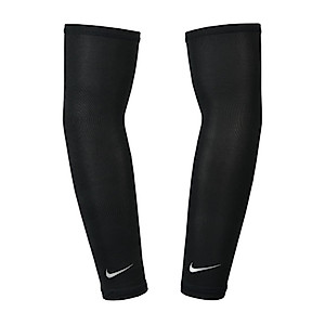 Nike Dri-Fit UV Solar Arm Sleeves - 1 Pair - Unisex - Adult (Black, Adult L/XL)