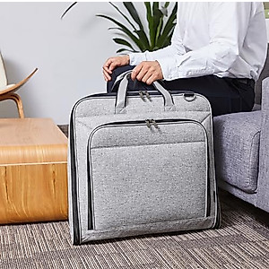 Amazon Basics Carry-On Garment Bag for Travel and Business Trips with Shoulder Strap - Gray