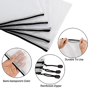 10 Pack Mesh Zipper Pouch, Waterproof Document Pouch, Multipurpose for School Office Supplies, Cosmetics, Travel Accessories, Board Games Storage