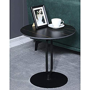 Articles for daily use Round Coffee Table in Balcony Living Room, Simple Metal Sofa Table, Round Side Table with Metal Frame, Industrial Home Living Room and Bedroom Furniture