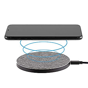 Philips Accessories Fabric Wireless Charger, 10W Fast Charging, Qi-Certified for iPhone 13/12/11/Pro/Pro Max/Mini, Samsung Galaxy S21, Google Pixel 6, Gray, DLP9035BC/27