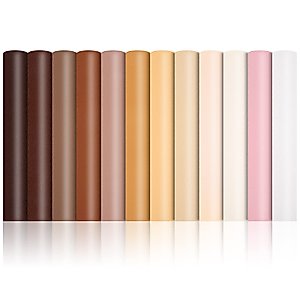 12 Pieces Faux Leather Sheets, 8×12 inches Skin Tone Faux PU Leather Sheets, Faux Leather Material for DIY, Bag Making, Hat Making, Hair Crafts Making