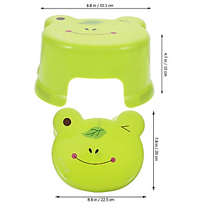Toddmomy Plastic Stool Anti- Skid Step Stool Kids Bathroom Stool Plastic Foot Stool Cartoon Step Stool for Living Room, Bathroom Non Slip Chairs?Green?