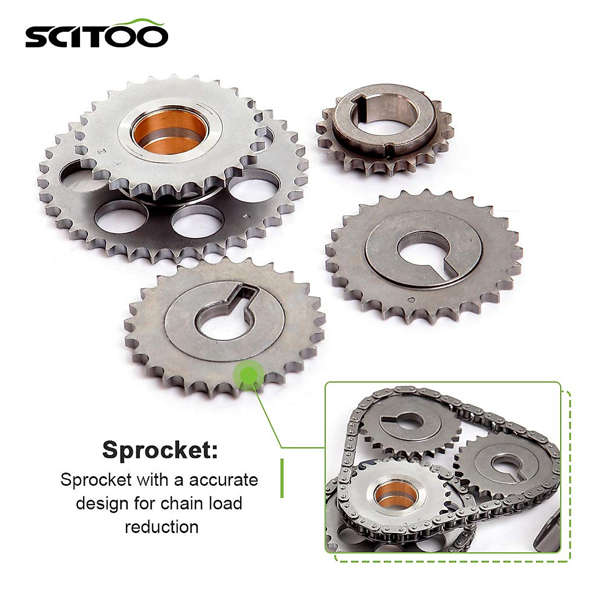 SCITOO TK3024 9-4174S Engine Timing Chain Kit Replaces for Nissan Sentra 200SX NX 1.6L 1991-1999