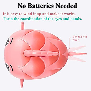 NEXTAKE Wind-up Carp Bath Toy for Kids, Windup Fish Bath Toy Bahtub Carp Toy Fish Floating Toy Carp Water Toy Swimming Fish Tub Toy for Toddlers (Pink)