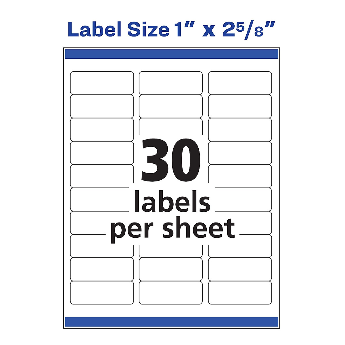Avery Easy Peel Address Labels for Laser Printers, 1 Inch x 2.625 Inch, White, Pack of 750 (5260)