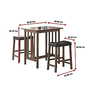 3-piece Counter Height Set Nut Brown