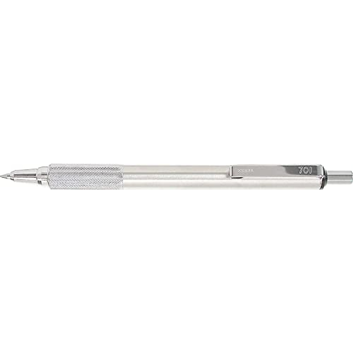Zebra 29411 F-701 Ballpoint Stainless Steel Retractable Pen, Fine Point, 0.8mm, Black Ink (4)