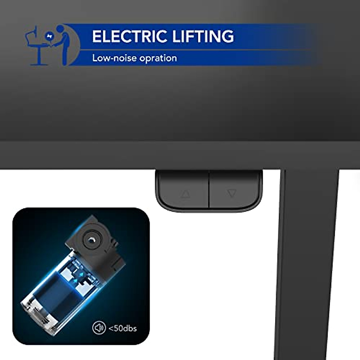 Electric Standing Desk 40 x 24 Inches, Height Adjustable Stand Up Desk w/2-Button Controller, Small Sit Stand Desk, Ergonomic Computer Desk for Home Office, Black Frame + Black Tabletop