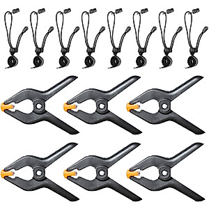 EMART 4.5 inch Heavy Duty Backdrop Clamp Kit-6 Spring Clamps, 8 Background Clip Holders for Muslin Stand, Canvas, Paper, Fabric, Chromakey Screen, Photo Studio, Photography Backdrops Support