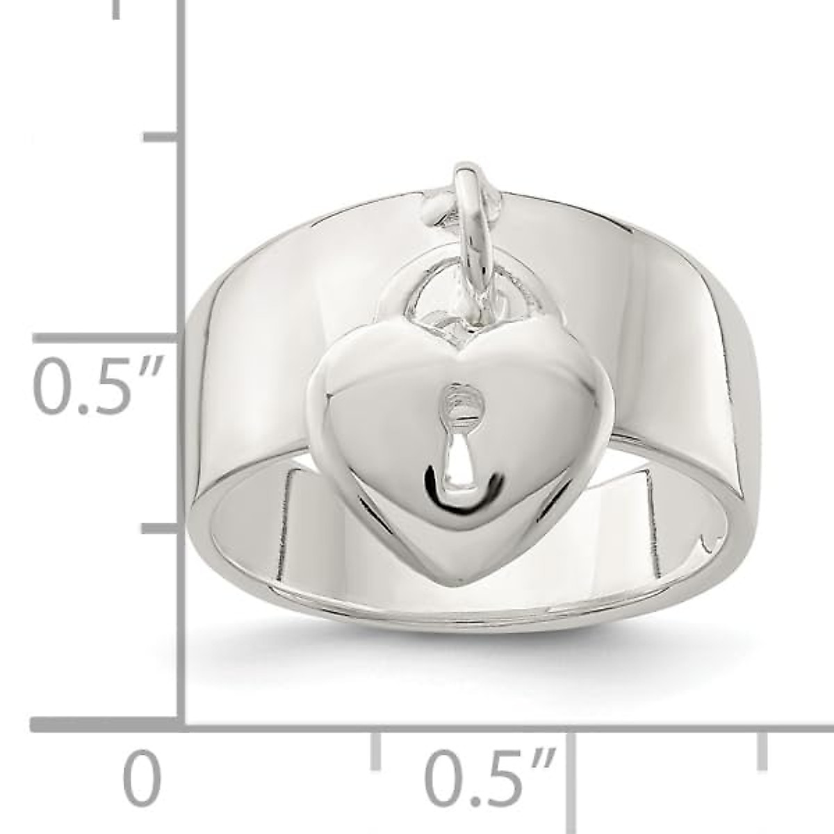 IceCarats 925 Sterling Silver Dangling Lock Ring Size 6