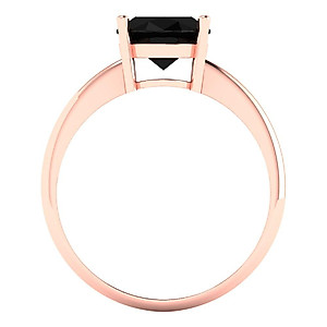 2.5ct Oval Cut Solitaire Genuine Natural Black Onyx Wedding Bridal Designer Anniversary Engagement Ring 14k Rose Gold 5.75