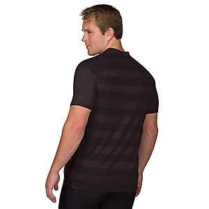 Three Sixty Six Men's Collarless Golf Polo - Lightweight, Moisture Wicking & Stretch Fabric Black
