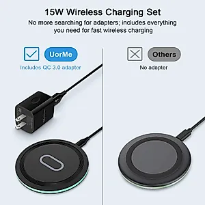 Wireless Charging Station for Google Pixel 8 Pro 7A 7 Pro 6 Pro 5, 15W Wireless Charger Fast Charging Pad with Adapter for Samsung Galaxy S24 S23 Ultra S22 S21 FE S20 Z Flip 5 Fold 5, Moto Edge 40 Pro