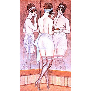 Antique Print: Une Petite Dam Qui Fait Un Trio a Elle Toute Seule