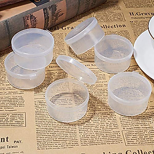 BENECREAT 12 Pack Round Clear Plastic Bead Storage Containers Box Case with Flip-Up Lids for Items,Pills,Herbs,Tiny Bead,Jewerlry Findings, and Other Small Items - 2x1 Inches